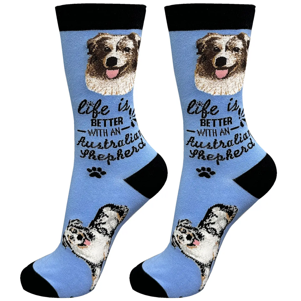 Australian Shepherd Crew Socks – Mermaid Cove