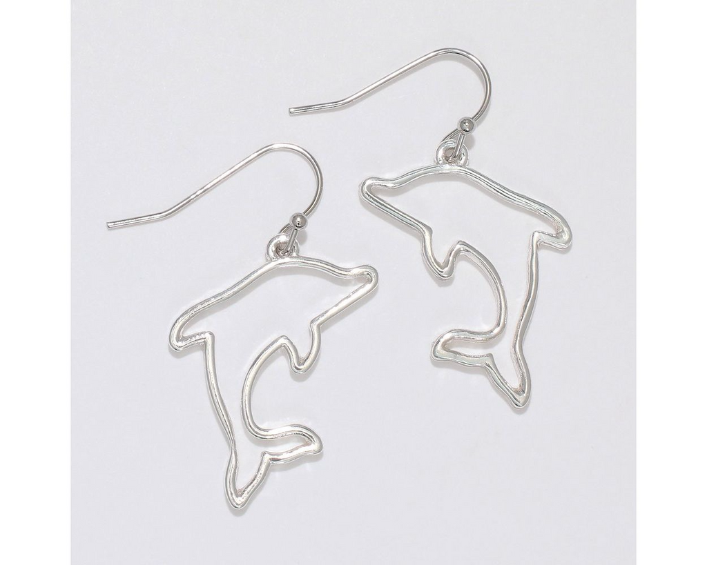 Open Silver Dolphin Earrings – Mermaid Cove