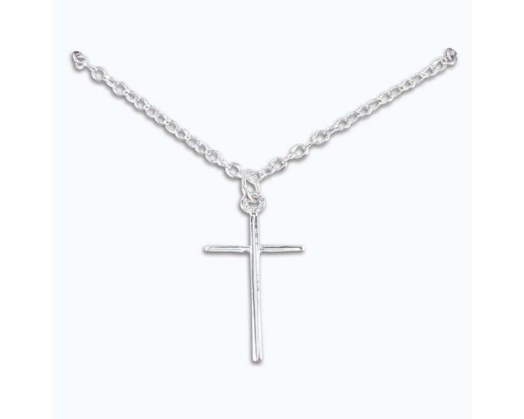 Simple Silver Cross Necklace – Mermaid Cove