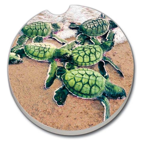 Baby Sea Turtles Stone Car Coaster – Mermaid Cove