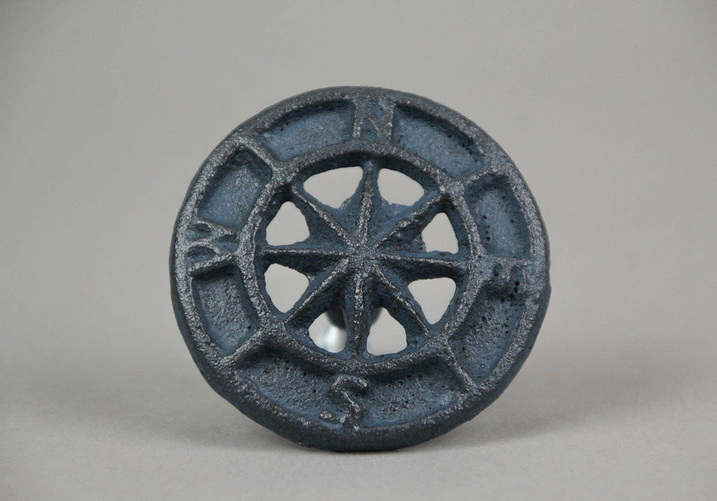 Dark Blue Cast Iron Compass Rose Drawer Pulls – Mermaid Cove
