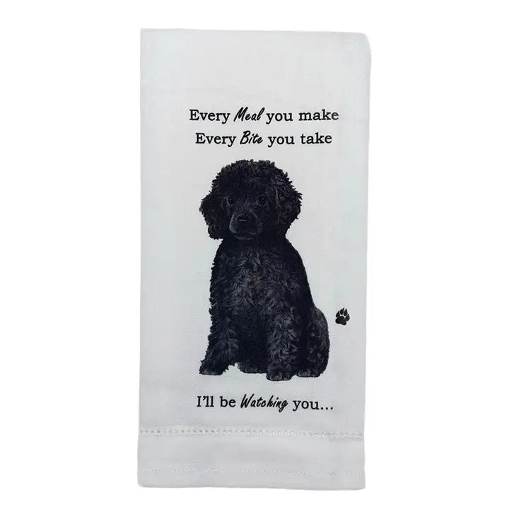 Black Poodle Kitchen Towel – Mermaid Cove