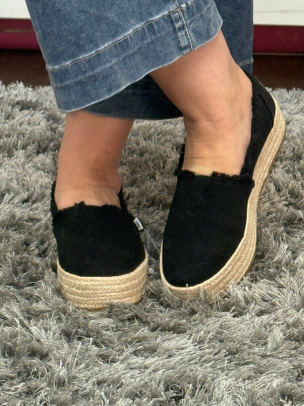 Valencia Platform Espadrille In Black – Mermaid Cove