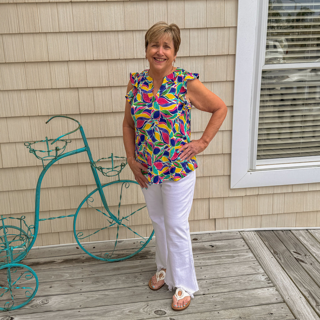 Flower Bloom Lizzy Flutter Top – Mermaid Cove