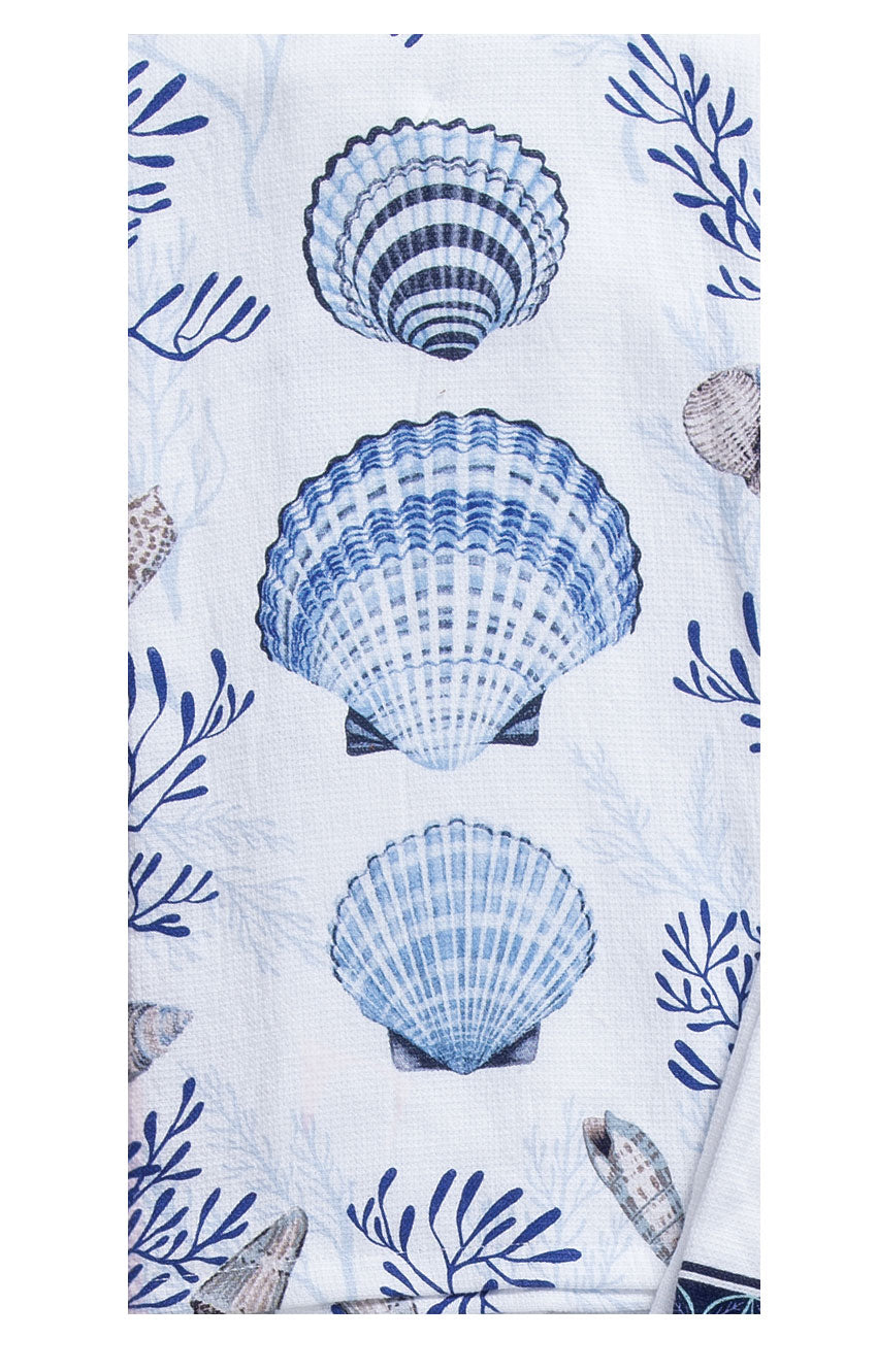 Blue Shell Scallops Dual Purpose Towel – Mermaid Cove