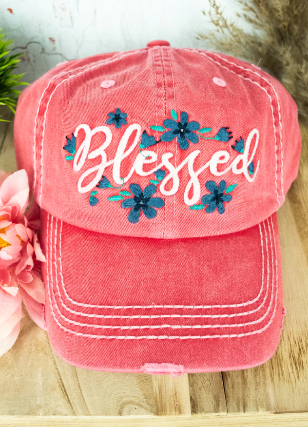 Blessed Hat with Flowers in Pink – Mermaid Cove