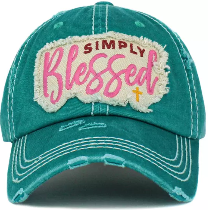 Buy Simply Blessed Hat in Turquoise at Mermaid Cove for only $19.99