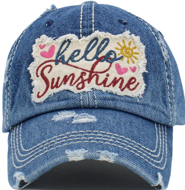 Hello Sunshine Hat in Denim – Mermaid Cove