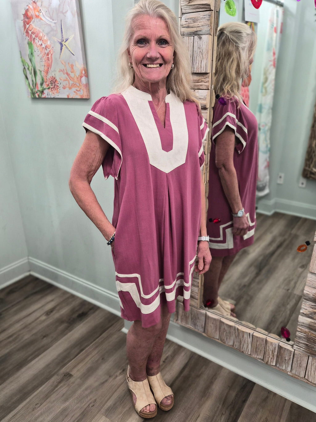 Hudson Row Mini Dress In Berry – Mermaid Cove