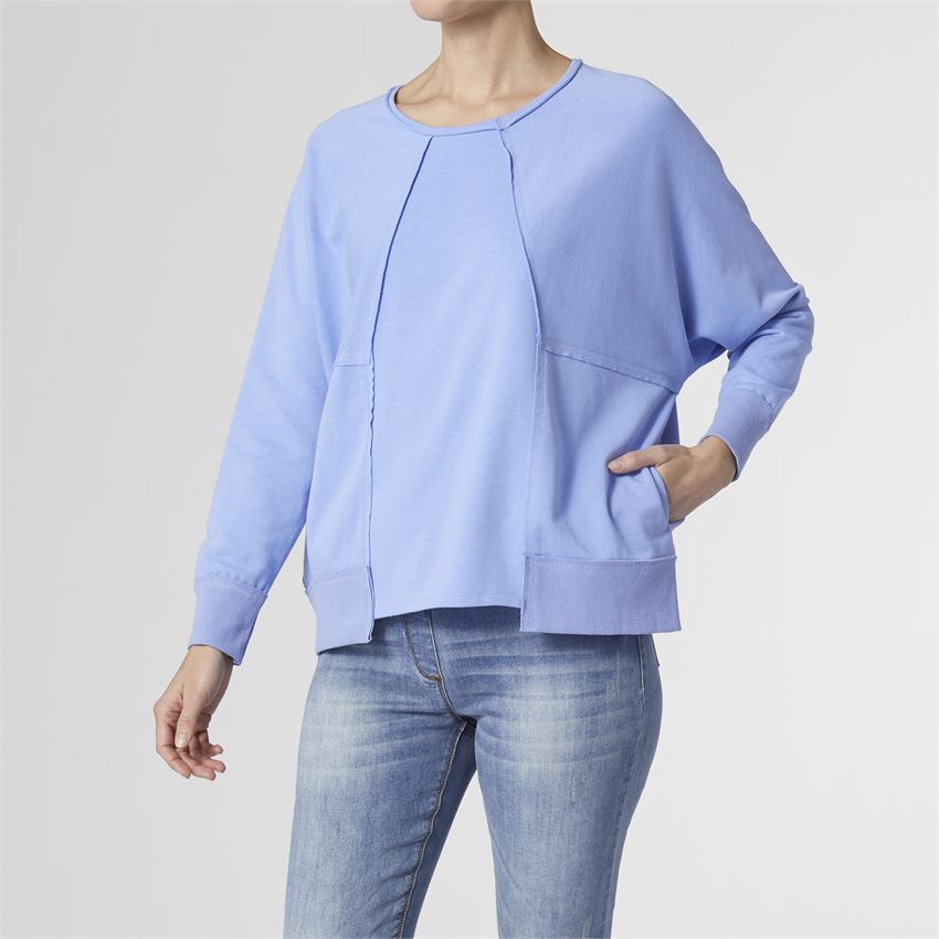 Kaylin Pieced French Terry Sweatshirt in Dusty Blue – Mermaid Cove
