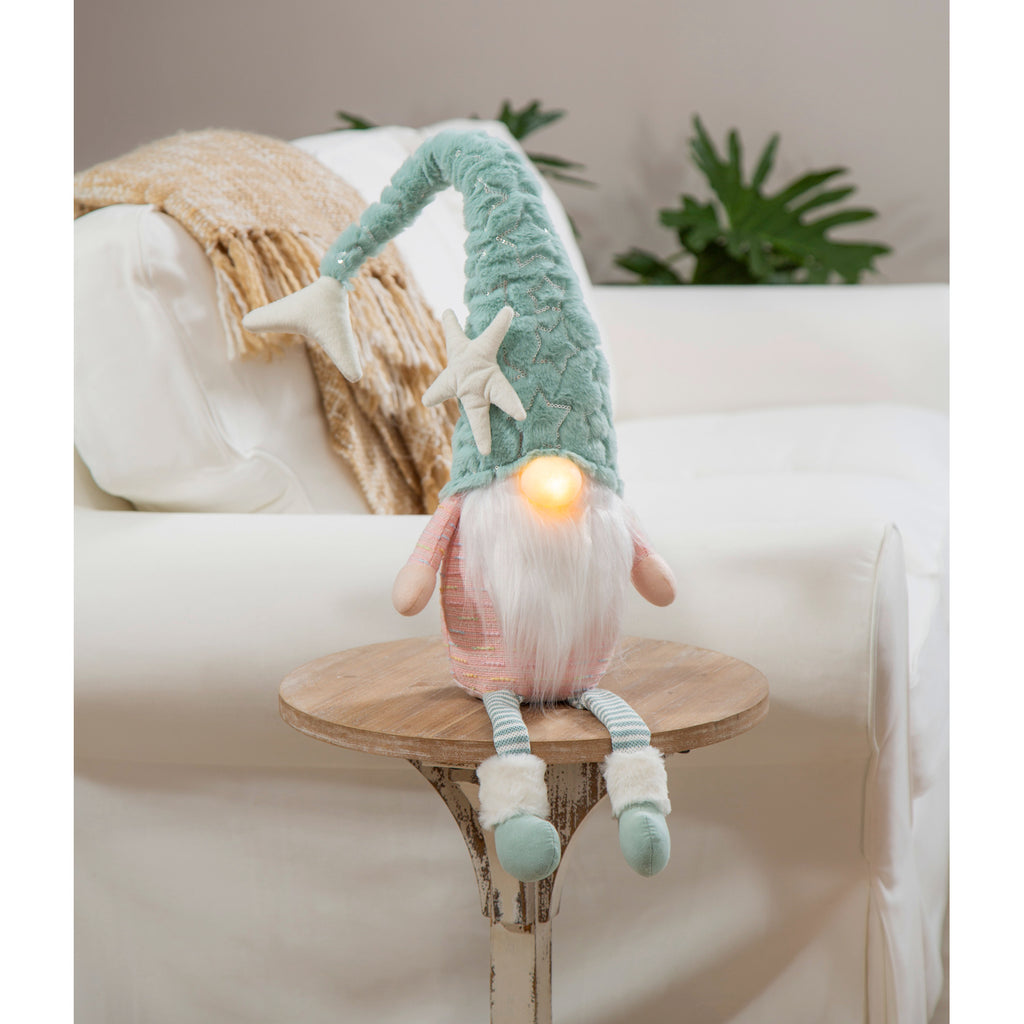 LED Fabric Mermaid with Shell Detail and Dangling Legs Table Decor ...