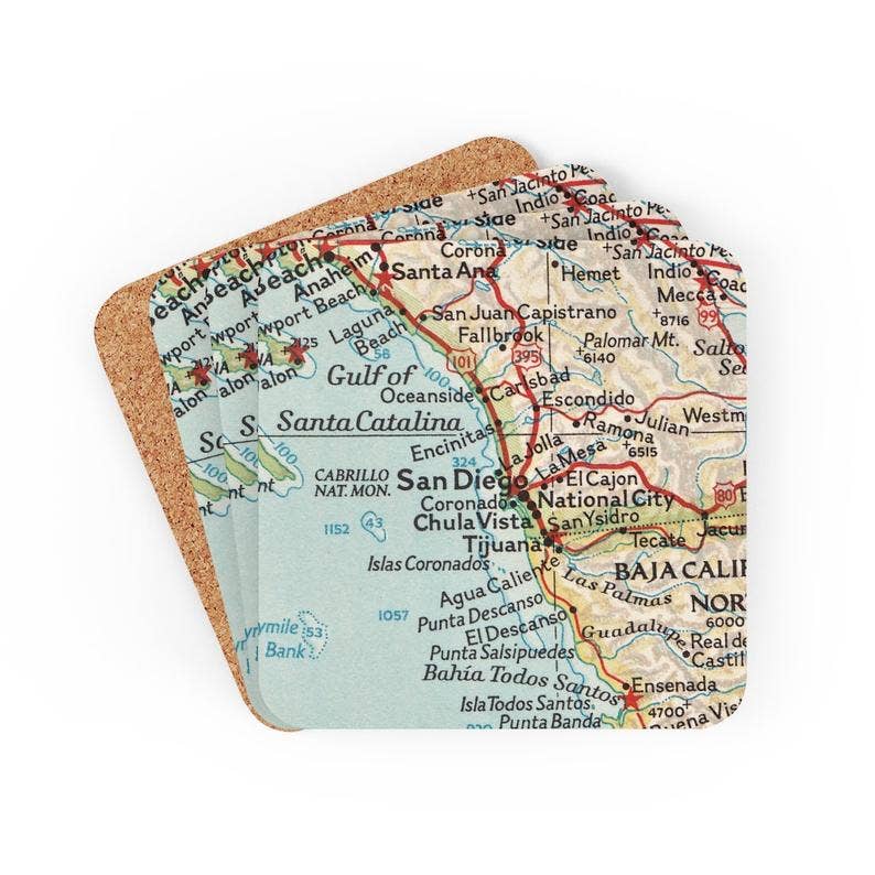 Buy Custom Map Coaster Set of 4 Oak Island at Mermaid Cove for only $24.99