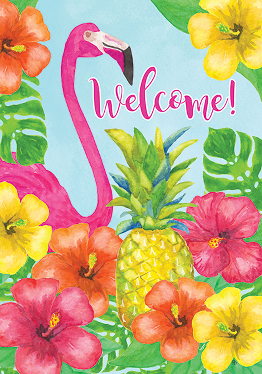 Buy Flamingo Pineapple Garden Flag at Mermaid Cove for only $13.99