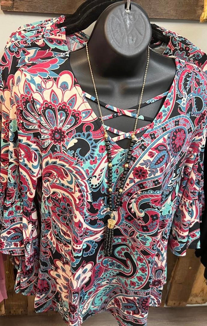 Cameron Paisley Print Top – Mermaid Cove