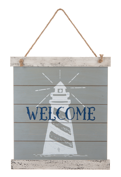 Buy "Welcome" Painted Lighthouse Sign at Mermaid Cove for only $29.99