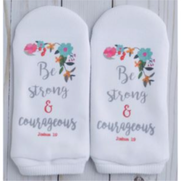 Buy Standing on the Word Sock Be Strong and Courageous Sock at Mermaid ...
